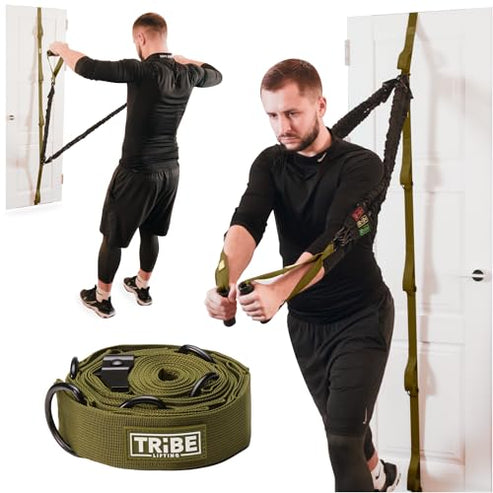 Resistance Bands with Handles – Full Green Training Set – Tribe Lifting